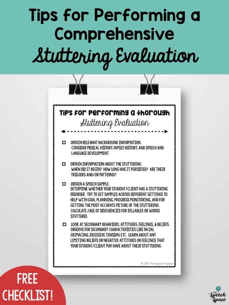 Stuttering Eval Checklist - The Digital SLP